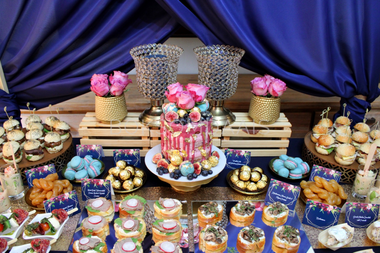 A Beautiful Navy Blue, Pink & Gold Cocktail Party