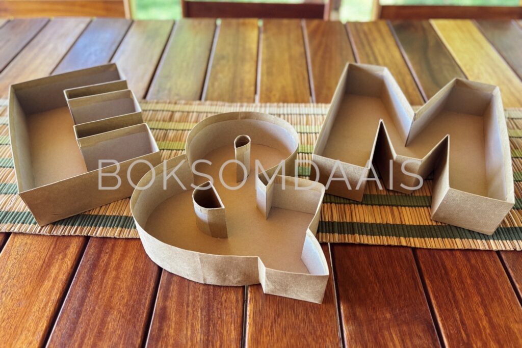 Letter & Number Boxes by Boksomdaais Catering Solutions